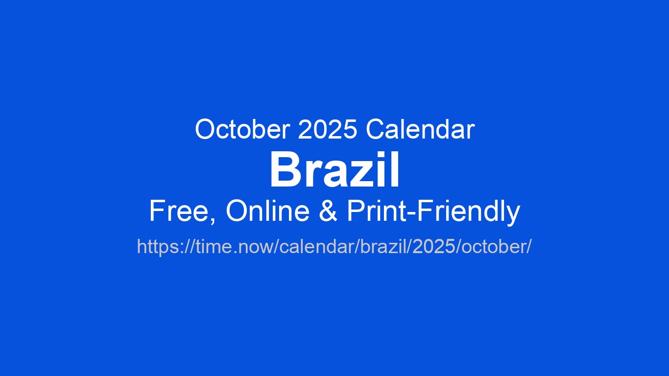 October 2025 Calendar – Brasil | Time.now