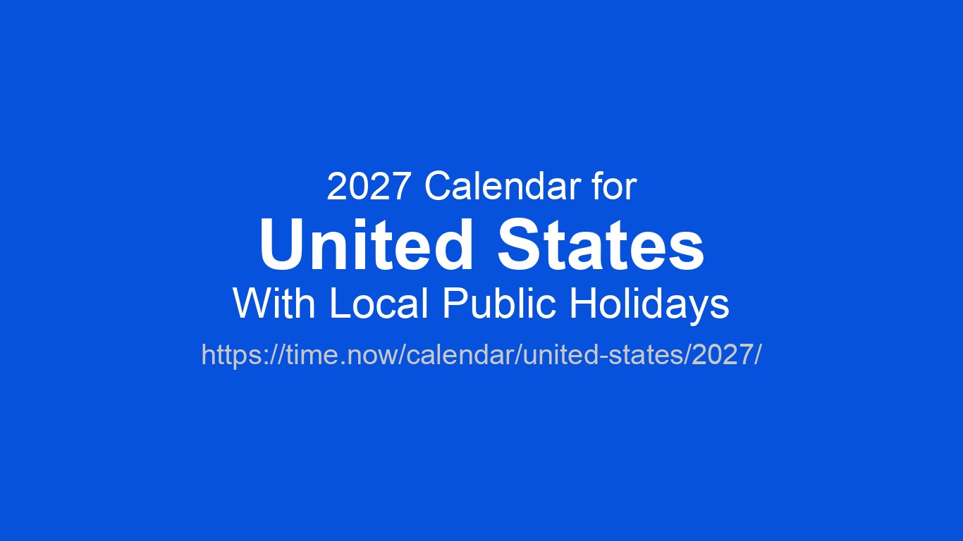 Year 2027 Calendar – United States | Time.now