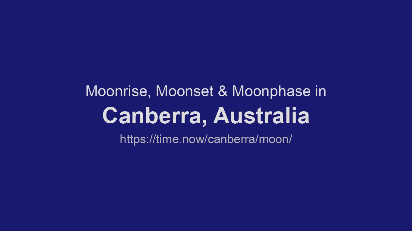 Moonrise, Moonset & Moon Phases in Canberra | Time.now