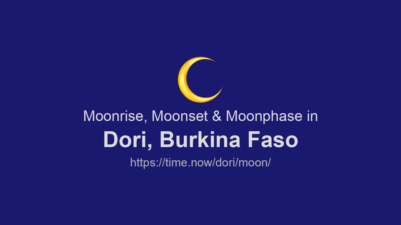 Moonrise, Moonset & Moon Phases in Dori | Time.now