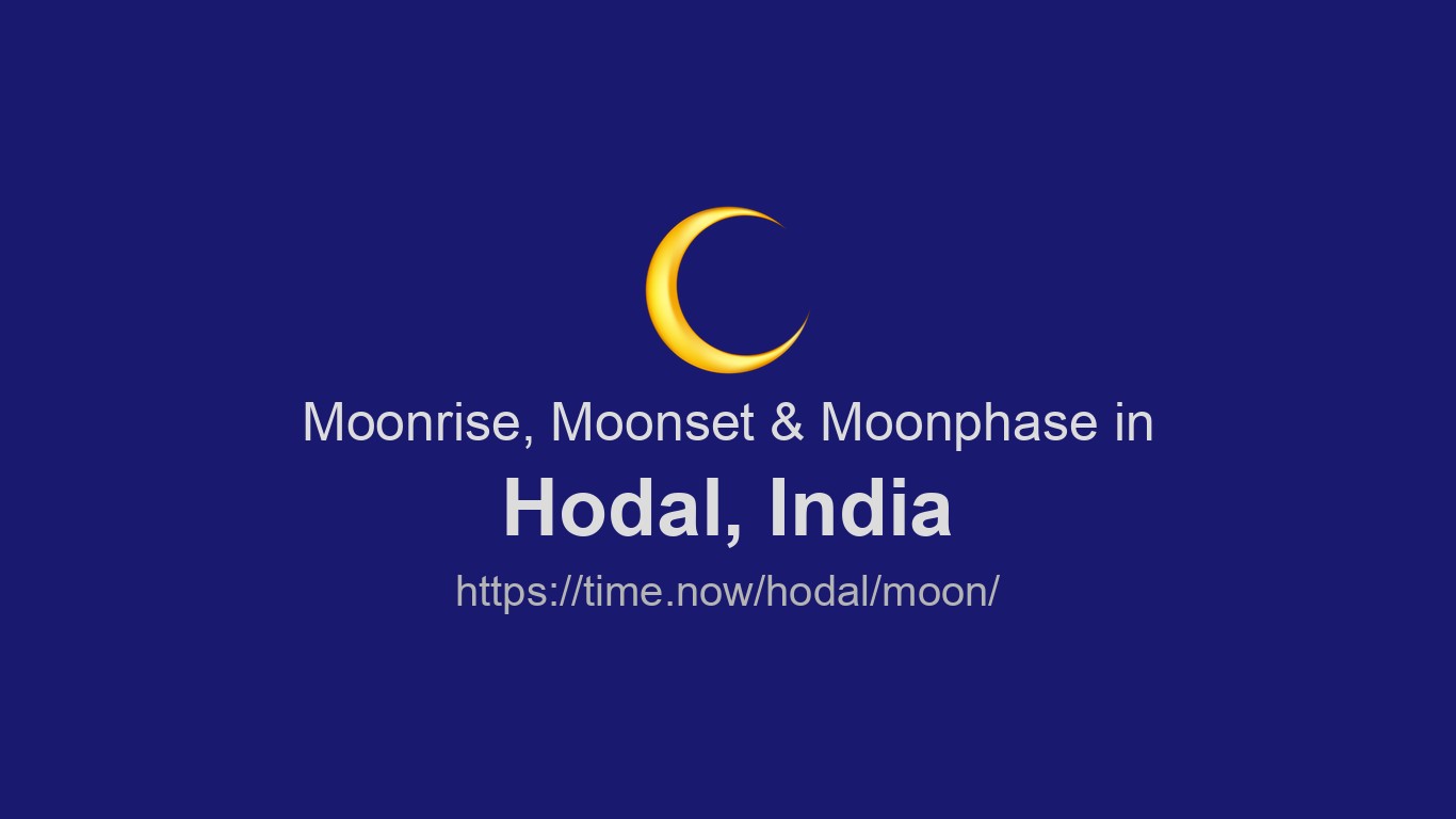 Moonrise, Moonset & Moon Phases in Hodal | Time.now