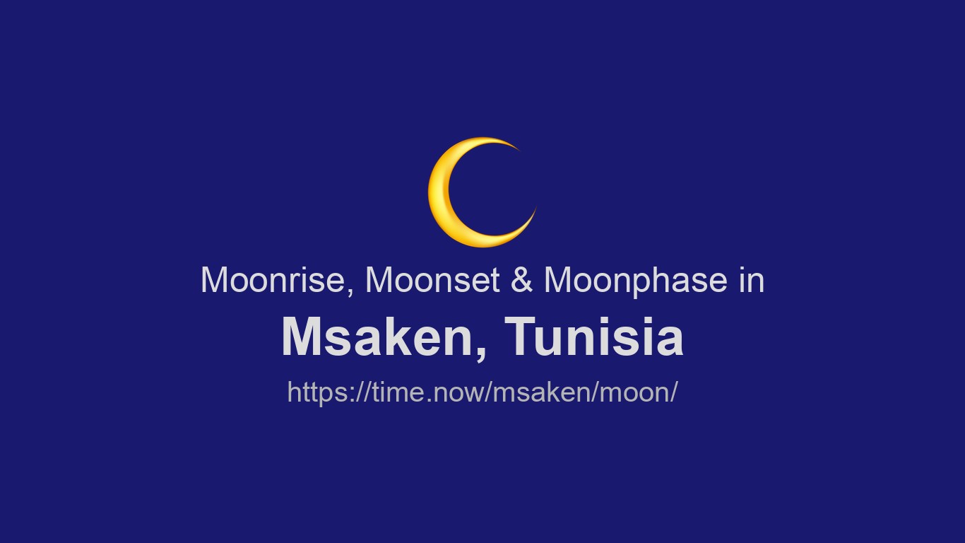 Moonrise, Moonset & Moon Phases in Msaken | Time.now