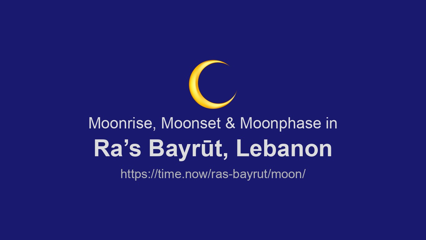 Moonrise, Moonset & Moon Phases in Ra’s Bayrūt | Time.now
