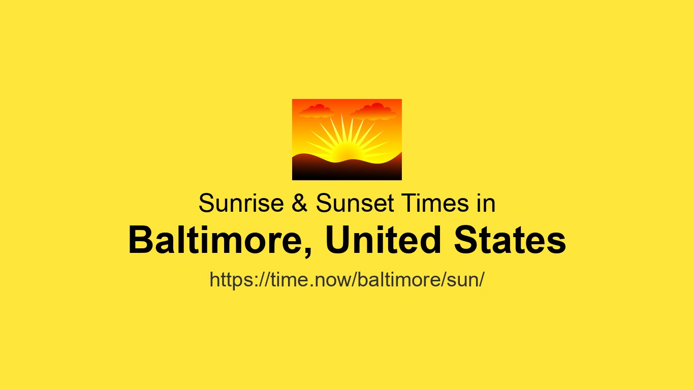 Sunrise & Sunset Times Today for Baltimore, United States | Time.now
