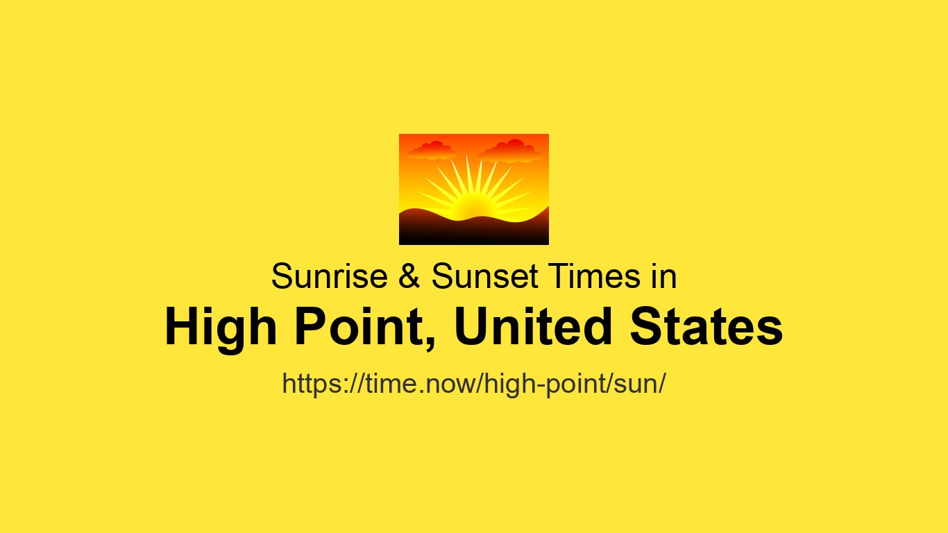 Sunrise & Sunset Times Today for High Point, United States | Time.now