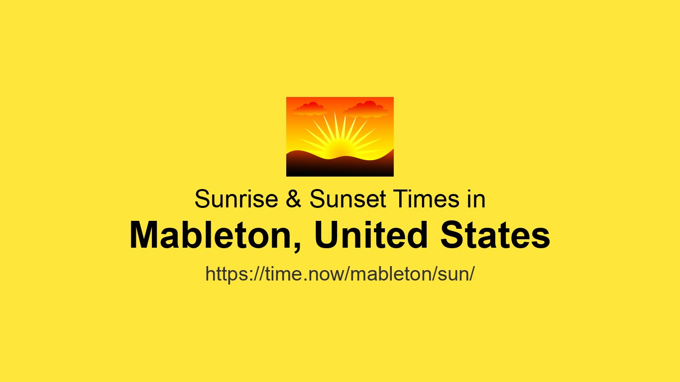 Sunrise & Sunset Times Today for Mableton, United States | Time.now