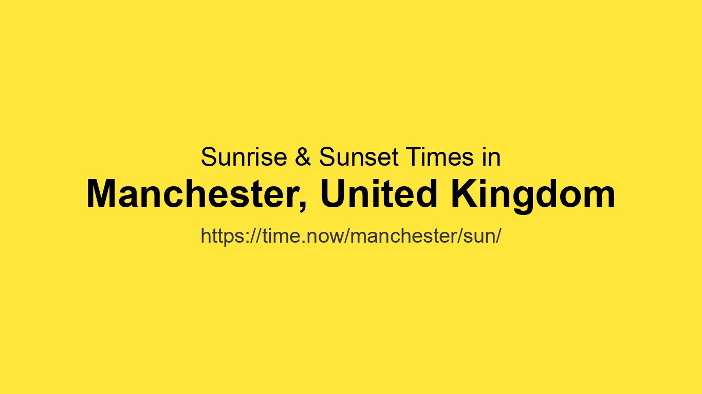 Sunrise & Sunset Times for Manchester, United Kingdom | Time.now