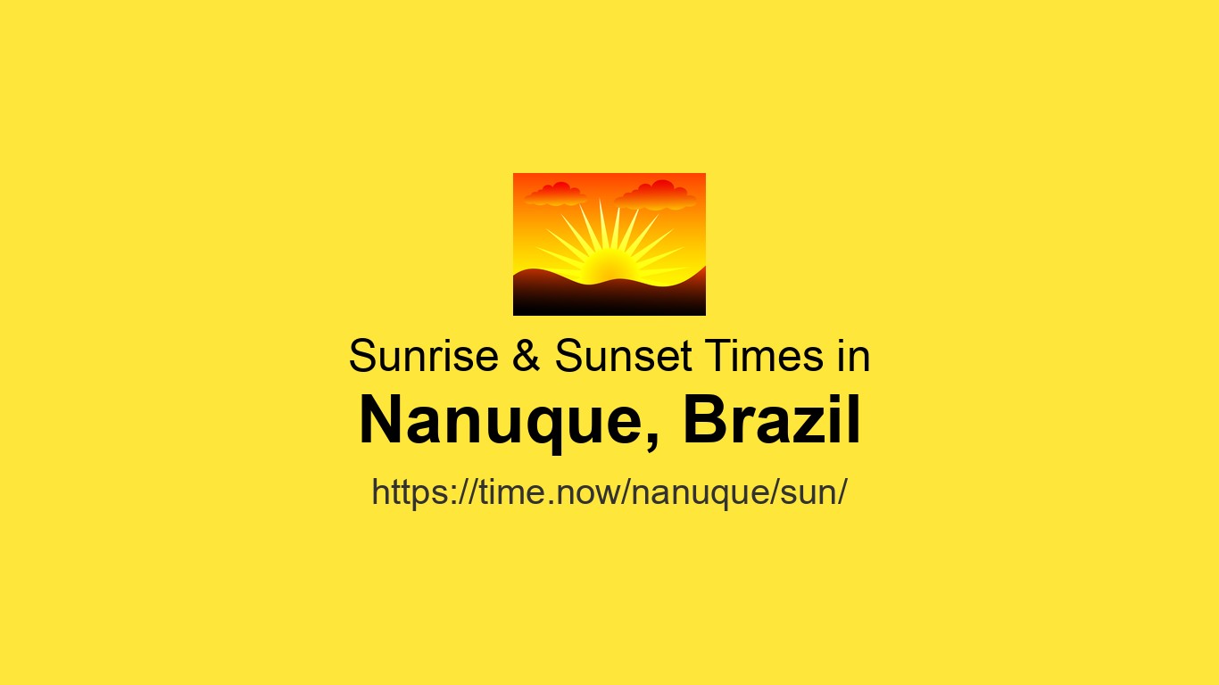 Sunrise & Sunset Times Today for Nanuque, Brazil | Time.now