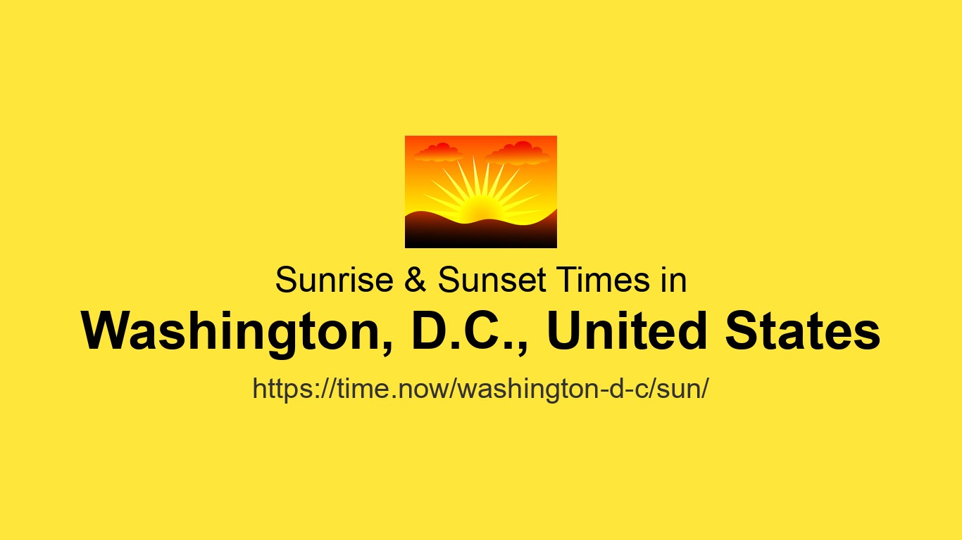 Sunrise & Sunset Times Today for Washington, D.C., United States | Time.now