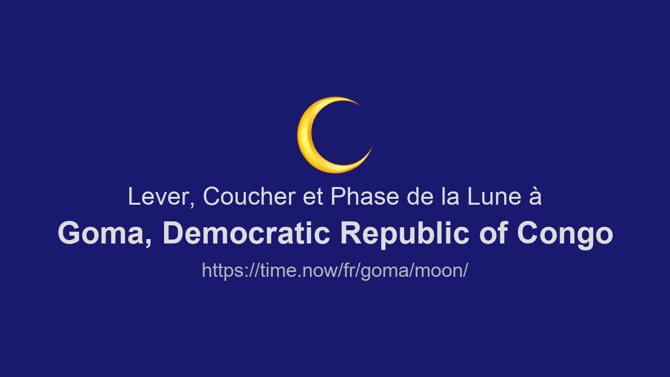Lever et coucher de lune & phases de lune à Goma | Time.now
