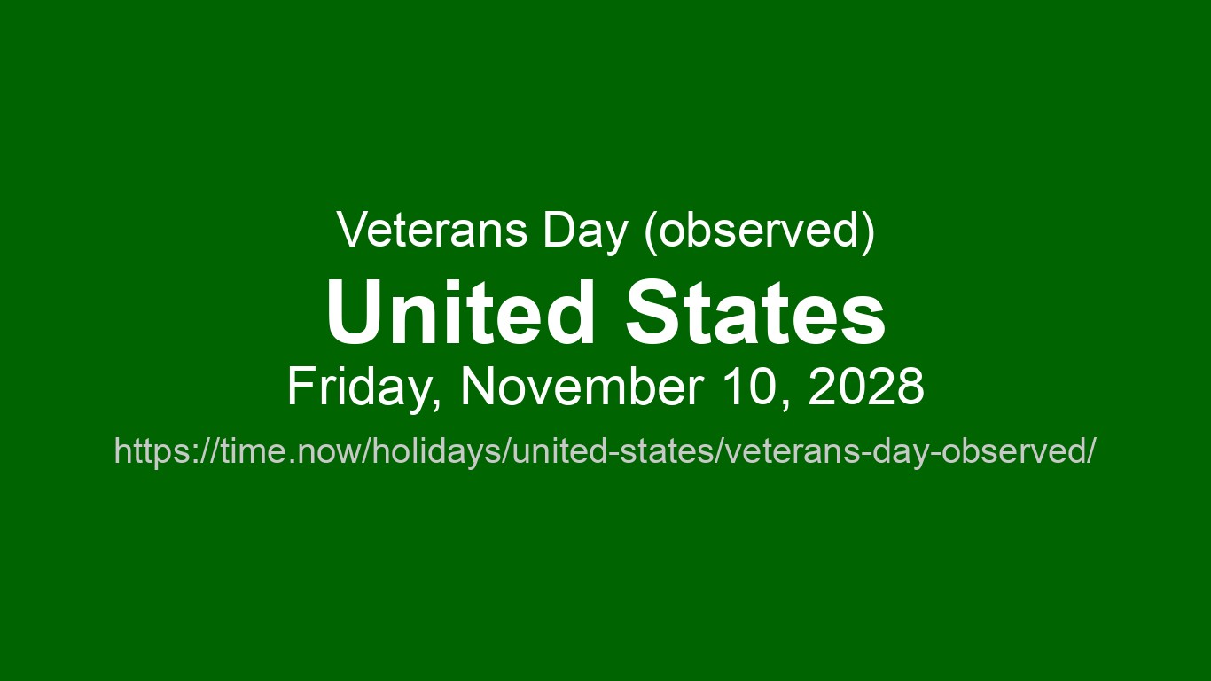 Veterans Day (observed) 2026 in United States - Dates and Observance ...