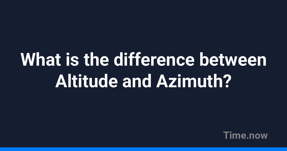 What is the difference between Altitude and Azimuth? | FAQ | Time.now