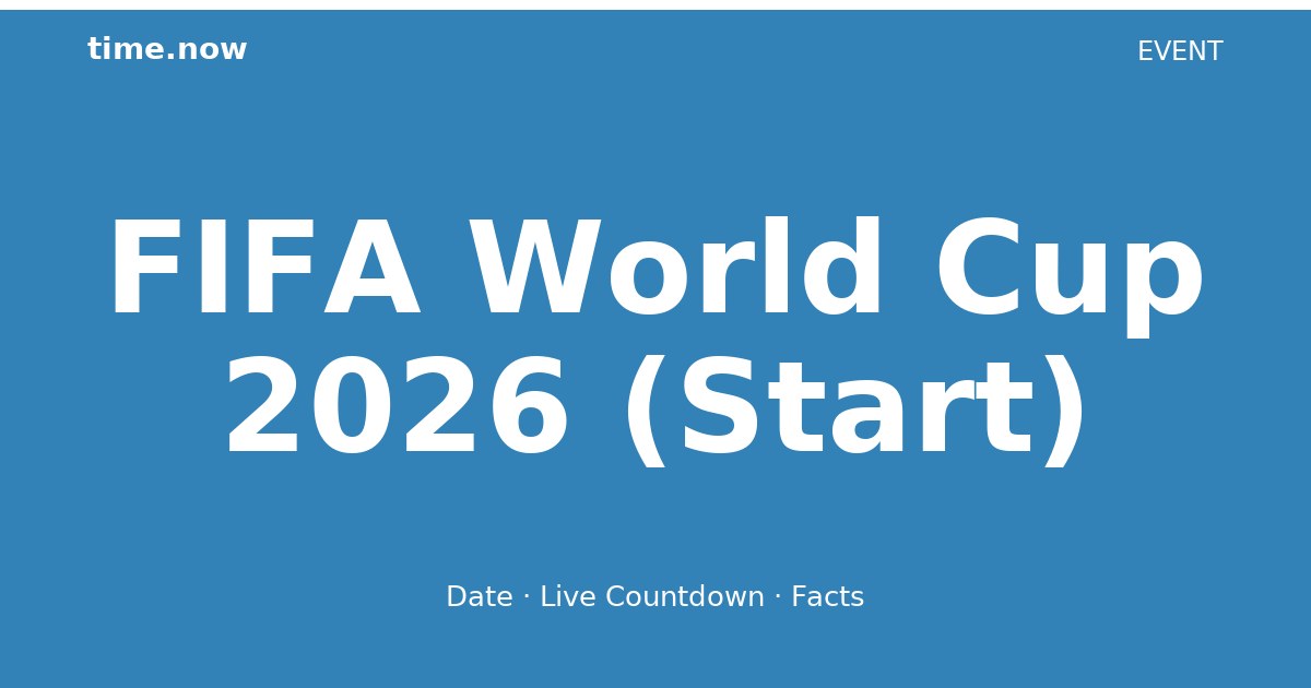 FIFA World Cup 2026 (Start) Date & Live Countdown