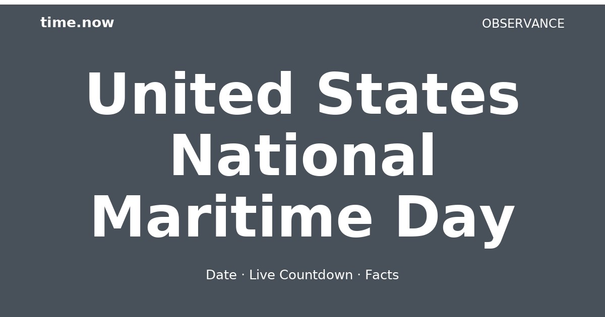 United States National Maritime Day 2026 | Date & Live Countdown