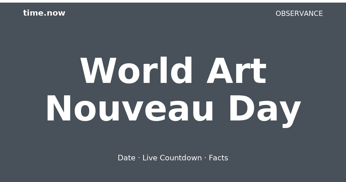 World Art Nouveau Day 2026 | Date & Live Countdown | Time.now